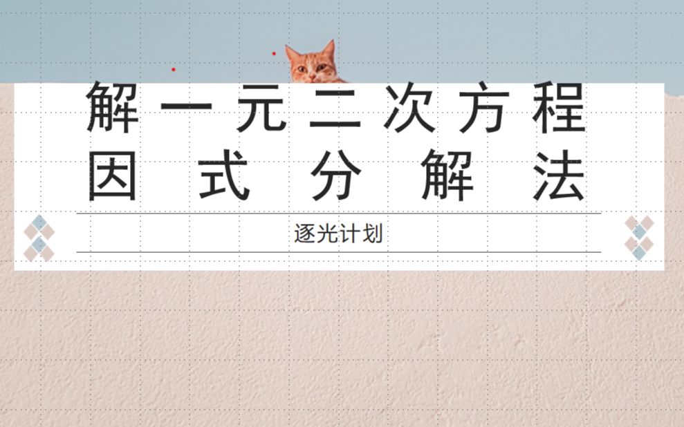 人教版九年级上册数学解一元二次方程因式分解知识点讲解