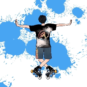 乘小风和轮滑 