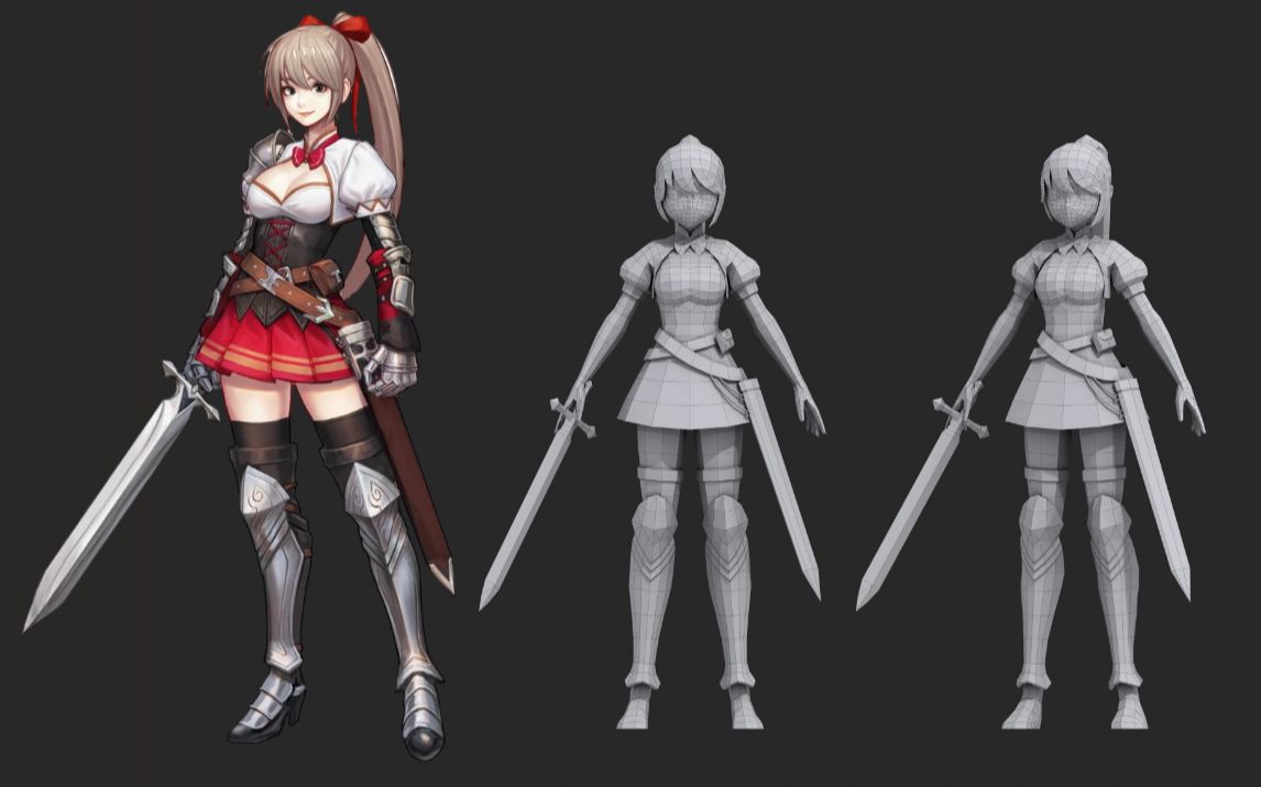 【人物建模】女性人体结构布线 3Dmax游戏角色模型制作教程!