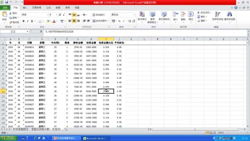 售罄率目标拆分与跟进模板,部分视频课程讲解内容