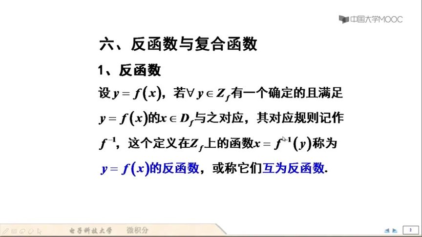 《微积分》1.1.6 反函数和复合函数