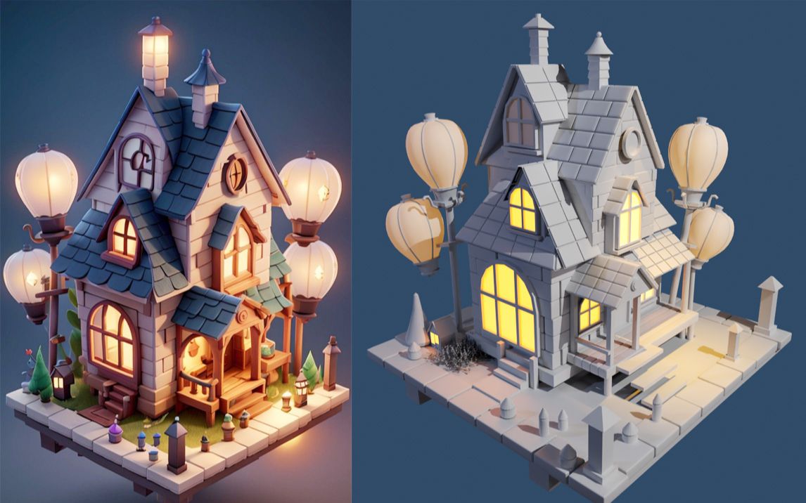 3Dmax建模:卡通动漫城堡房子制作,超详细基础案例教学