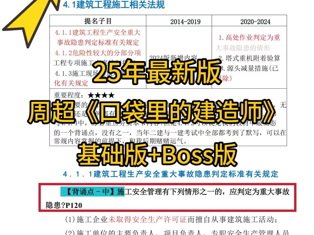 25年最新版二建《建筑实务》- 周超口袋书(可分享)