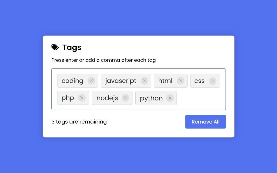 【代码】在HTML CSS和JavaScript中添加标记输入框|在JavaScript中...