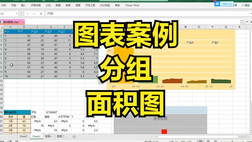 EXCEL图表 分组面积图的设置
