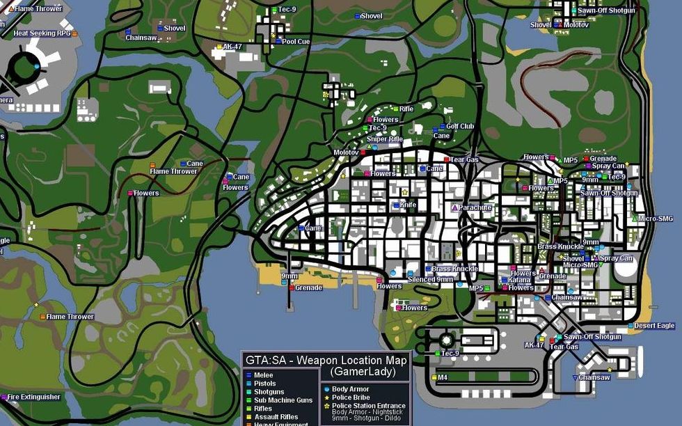 [gtasa]洛圣都可以找到的武器
