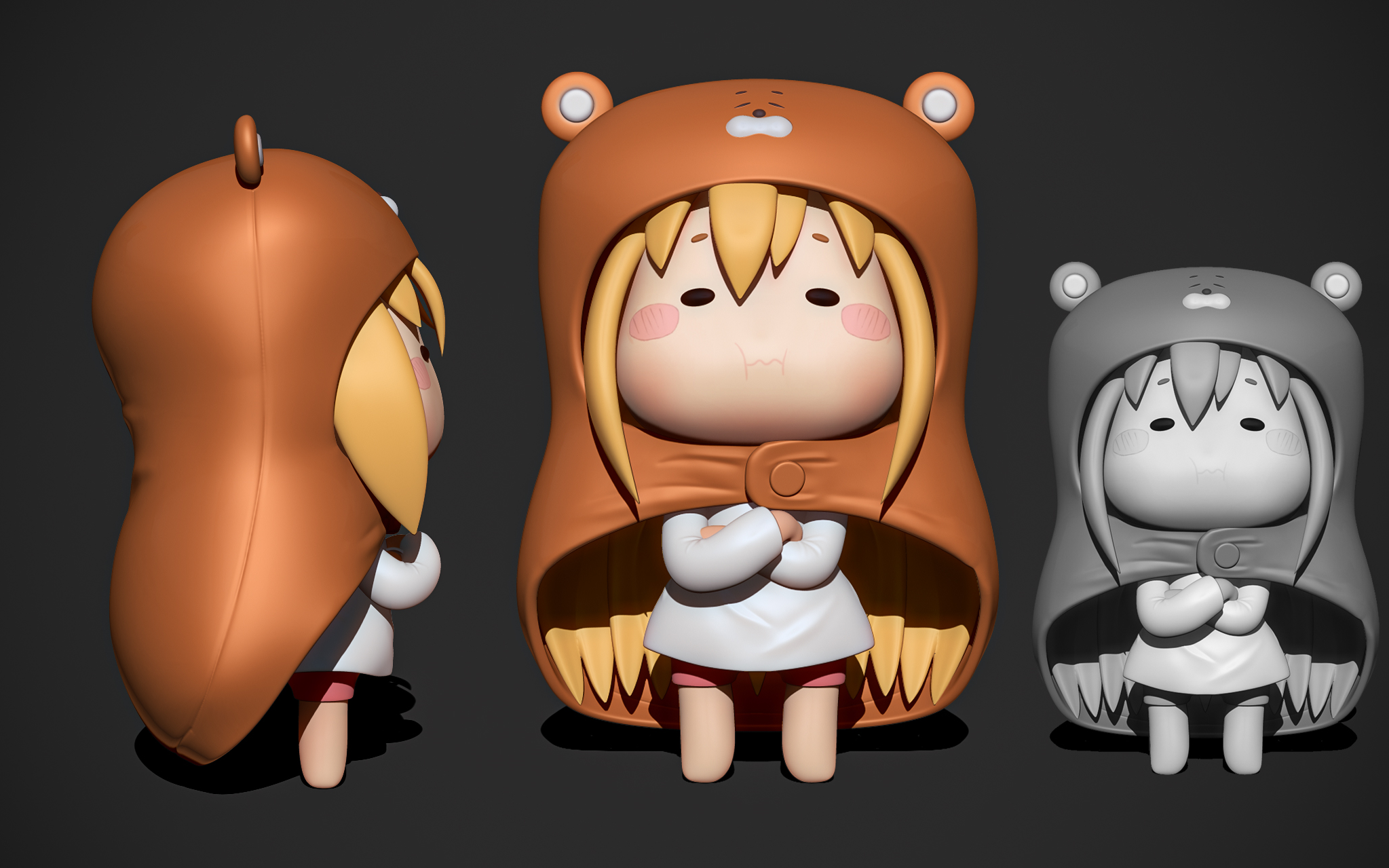 Blender结合zbrush制作卡通盒合手办