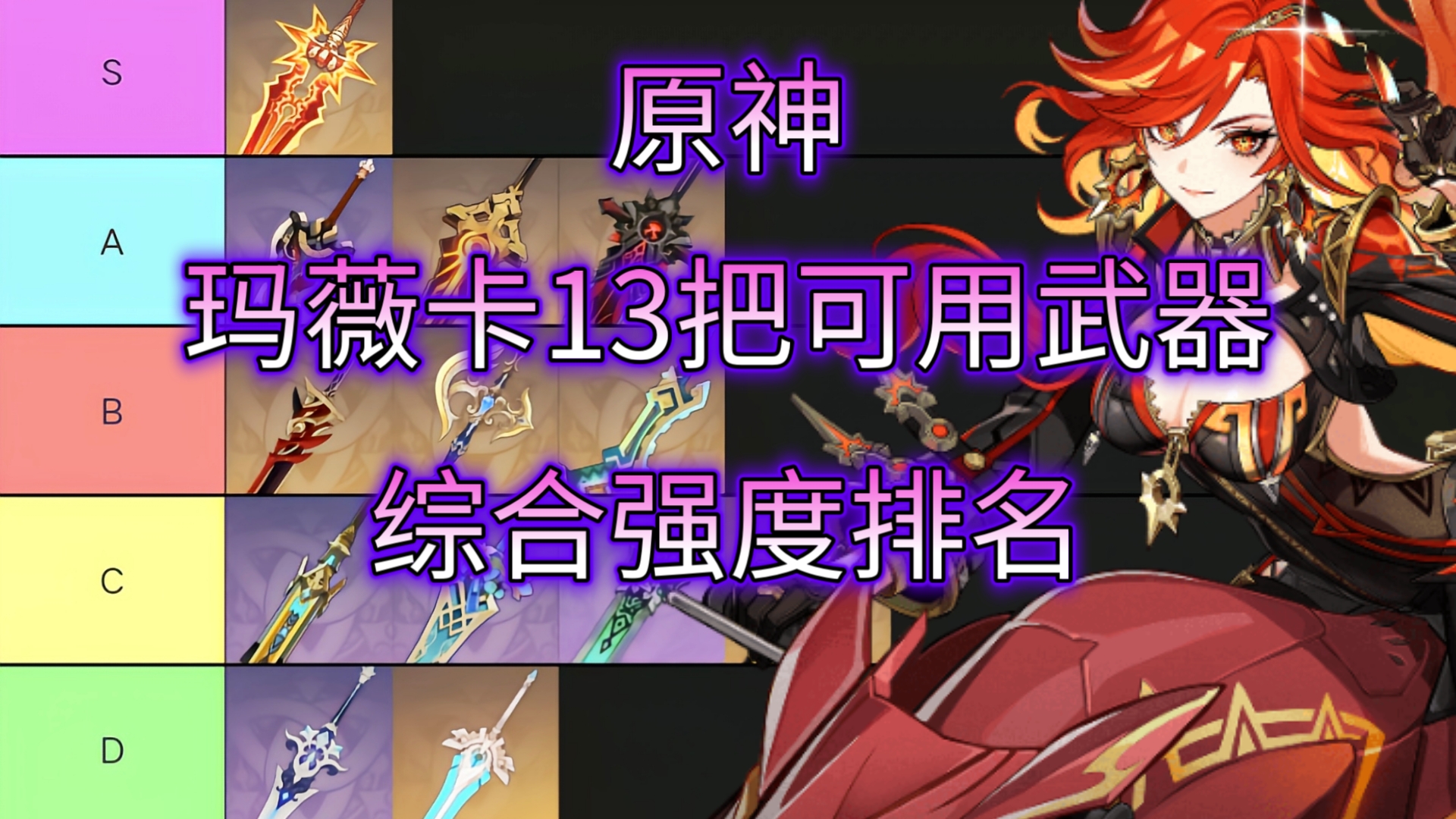 【原神】5.3版本火神玛薇卡及茜特菈莉武器综合强度排名——0+0平民...