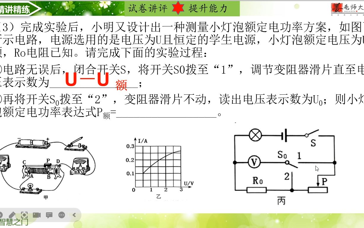 50.(6分)在“测量小灯泡的电功率”实验中,电源电压为3V,小灯泡U额为...