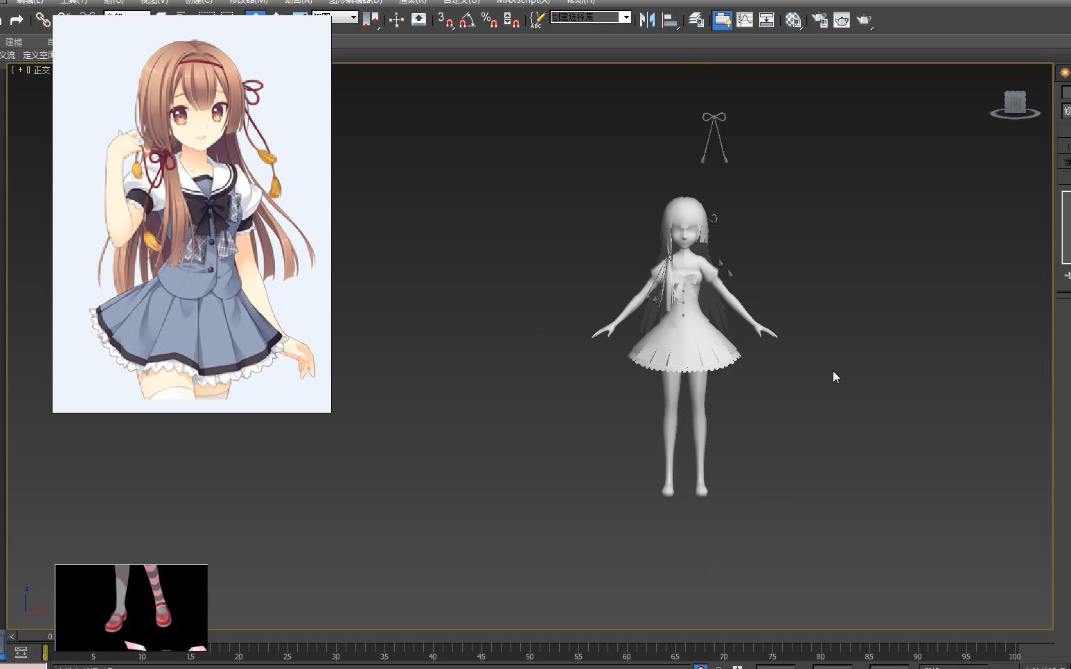 3dmax基础教学:加藤惠小姐姐模型贴图,人体模型展UV教程