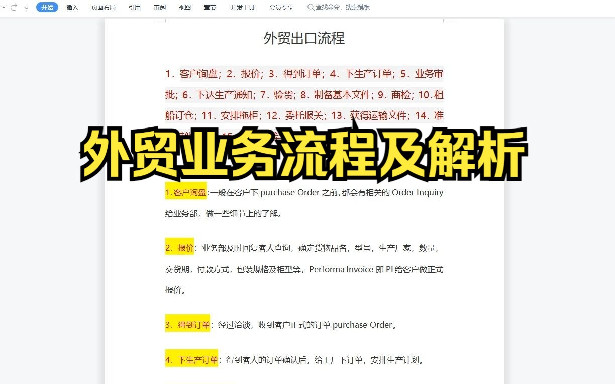 外贸业务流程及解析,外贸新手必看