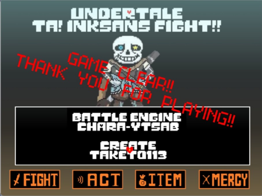 【UNDERTALE TA!INKSANS FIGHT!】TA!inksans通关_单机游戏热门...