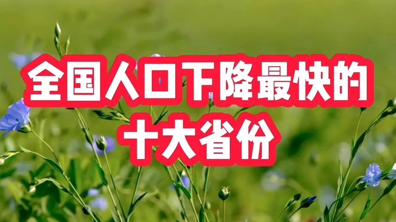 全国人口下降最多的十大省份,生育率下降也快,看看有哪些
