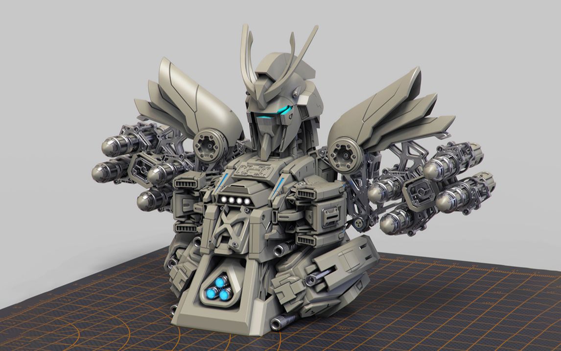 【Maya】零基础学习用maya制作一个机甲头,机器人建模教程