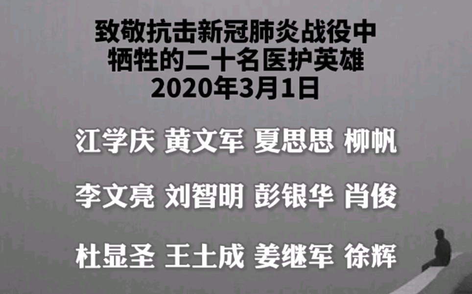 纪念抗击新冠肺炎战役中牺牲的二十名医护英雄