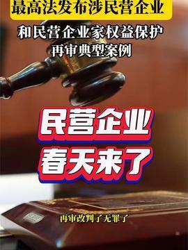 最高法出手!那些被冤的民营老板,正义来了 #民营企业 #法治进步