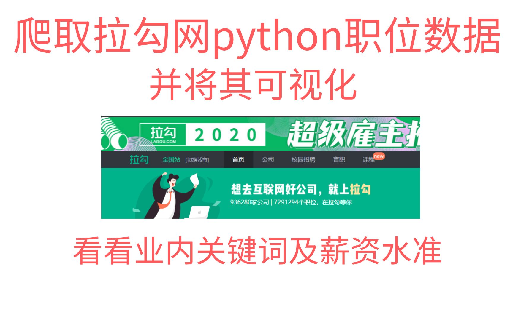 python爬虫+可视化,爬取程序员招聘网站看就业关键词及薪资!