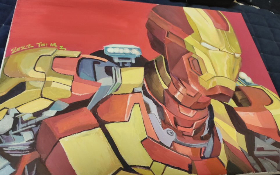 钢铁侠绘画过程#丙烯画#手绘