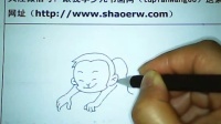 儿童简笔画动物-猴子捞月