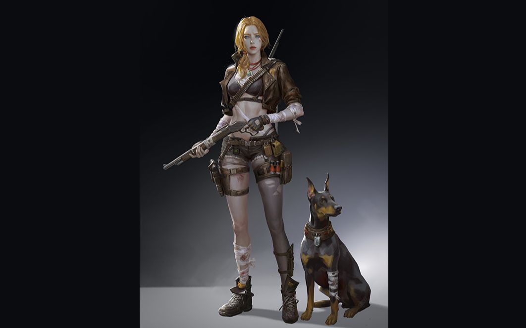 【ZBrush】逼真女孩与狗超完整制作流程教程(中英双字)