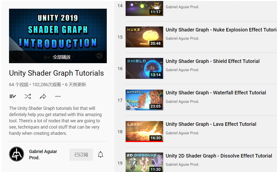 【合集2】Unity Shader特效教程—Gabriel Aguiar Prod.