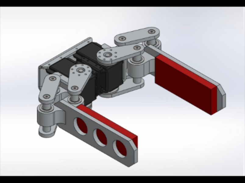 四杆联动夹钳夹持器设计二三维模型图纸