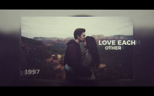 PR模板-优雅的透明边框特效的幻灯片视频婚礼视频个人或家庭影集...