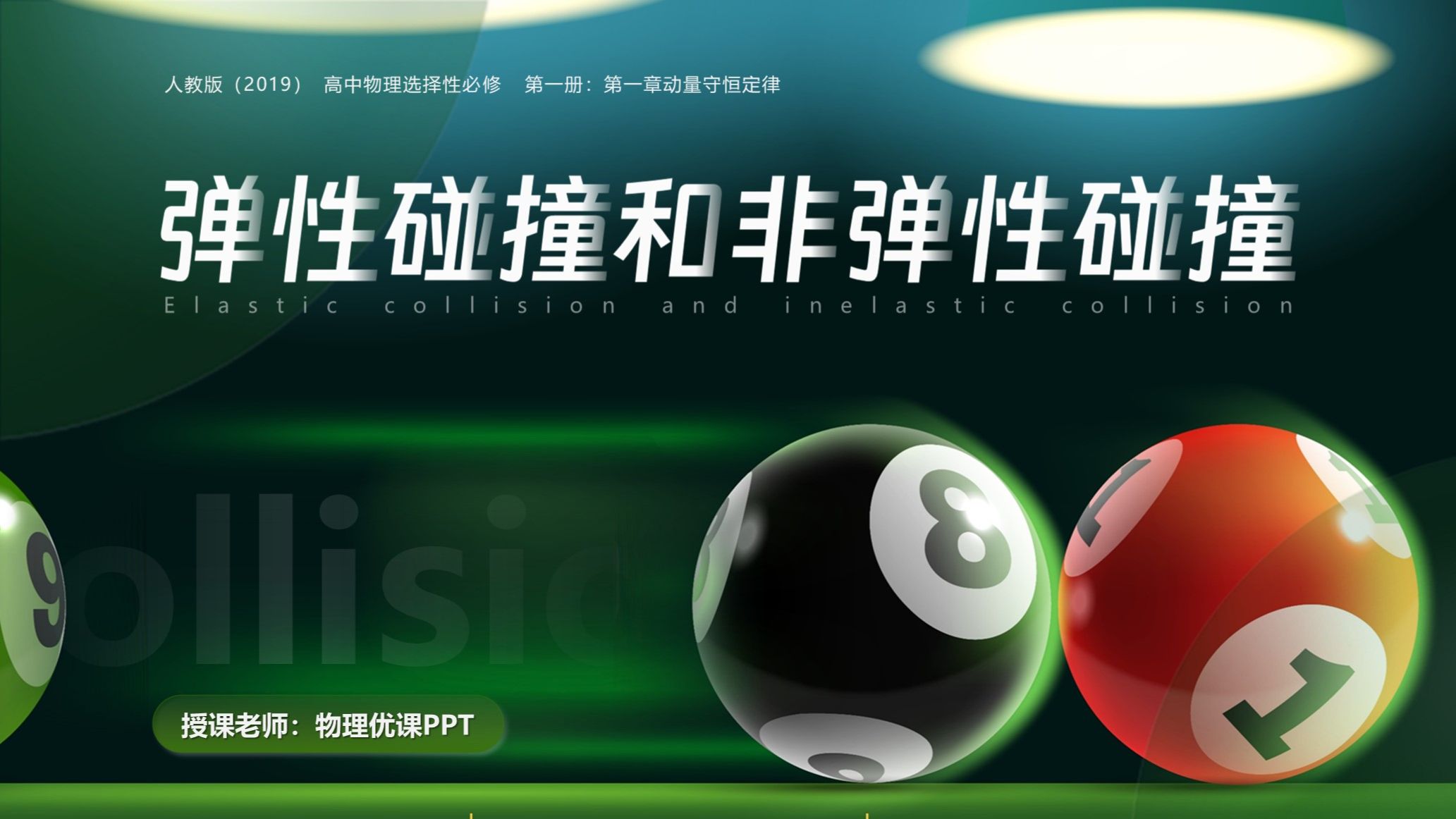 秒变课件达人 | 高中物理选必一《弹性碰撞和非弹性碰撞》