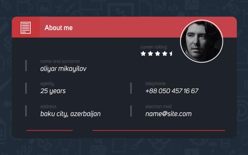 AE模板-视频效果的个人简历动态展示视频