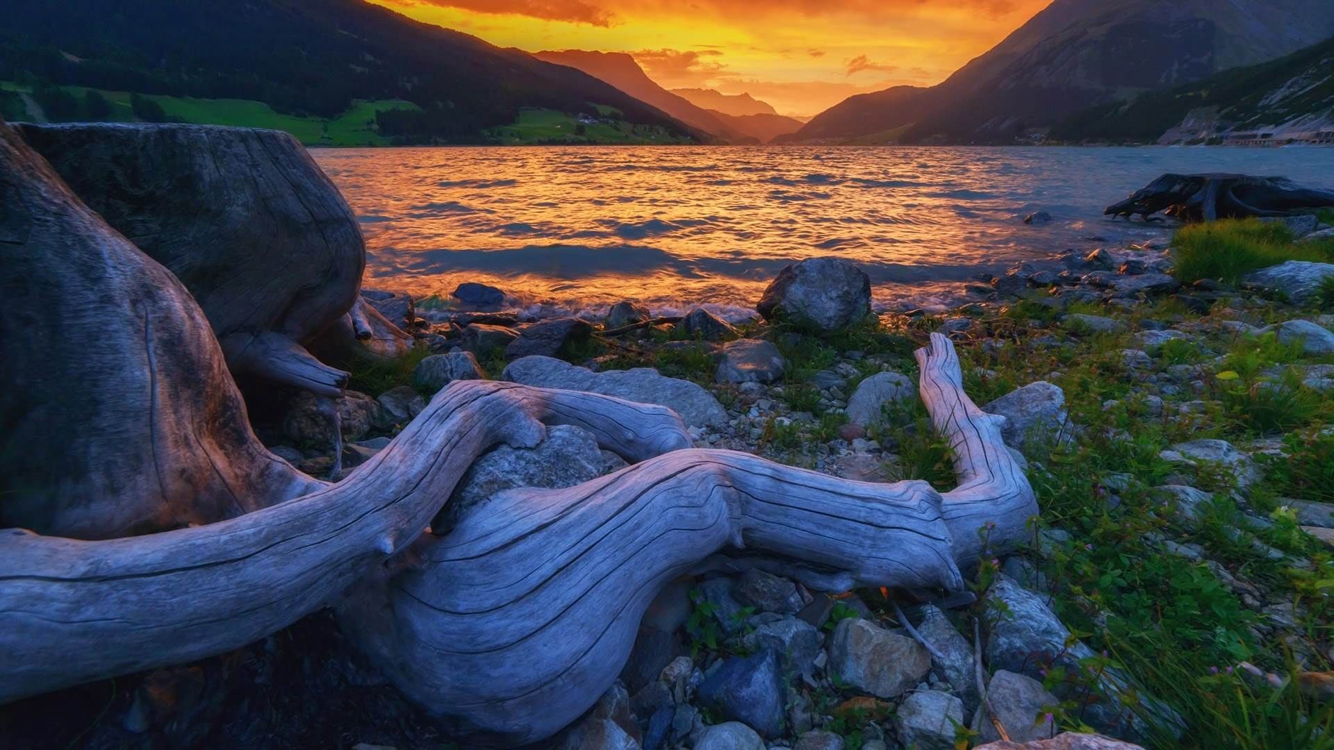 意大利,南蒂罗尔雷斯肯湖岸(© Ivan Kmit / Alamy Stock Photo)