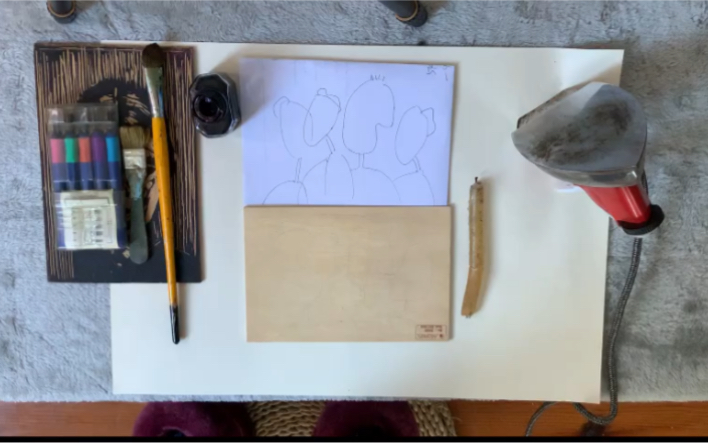 黑白木刻版画的前期准备与刻制