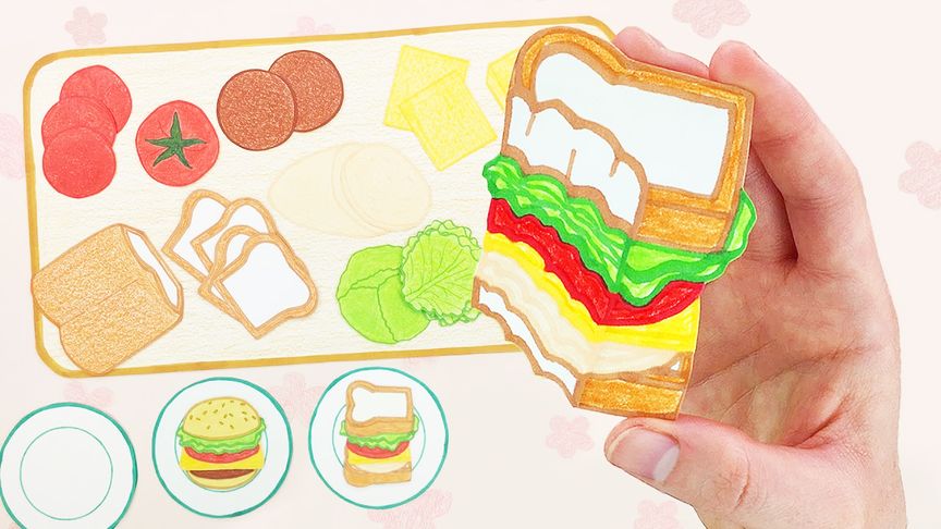 彩绘定格动画:用卡纸制作美味的汉堡,这种迷你美食见过吗?