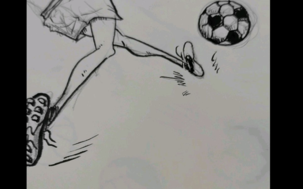 简单画一个足球射门动作