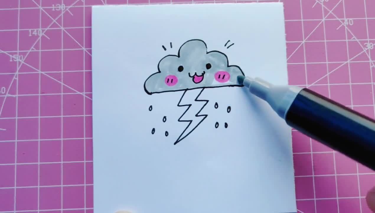 云朵简笔画,这样的天气似乎也很可爱,亲子简笔画教学!
