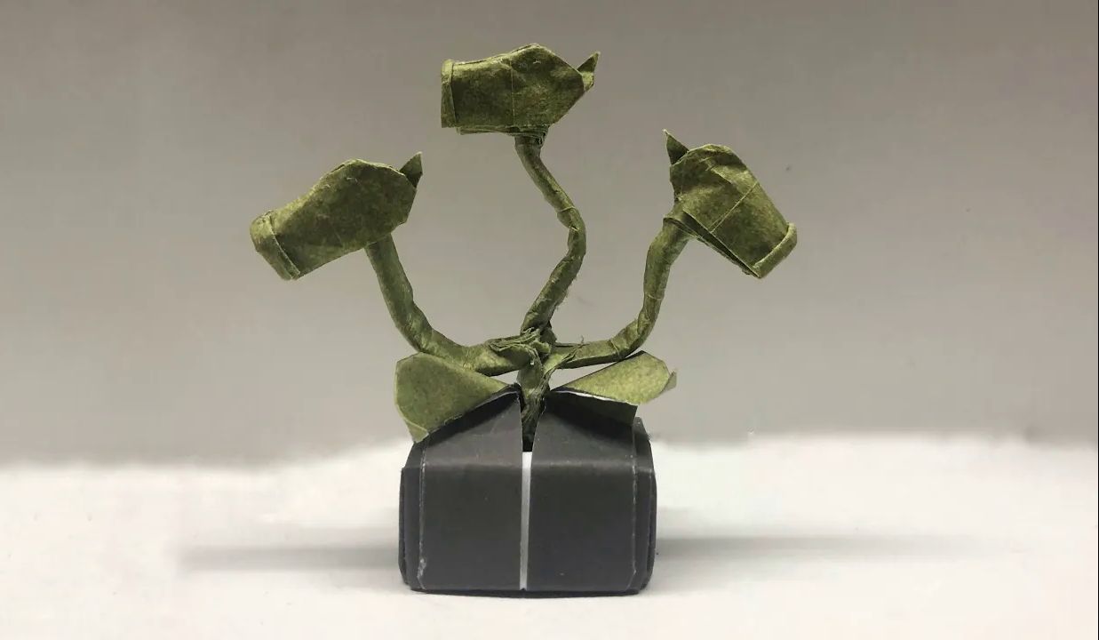 【Origami HVT】三头豌豆射手折纸教程The Stand V2 - Origami