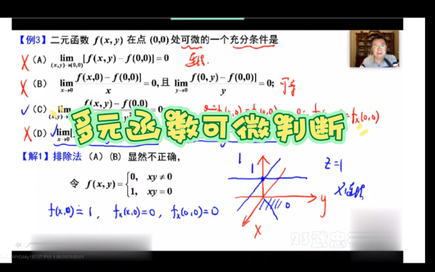 多元函数可导可微的判断,重点难点!复盘