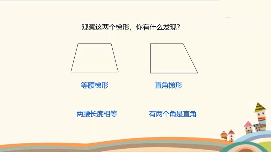 四年级数学,认识梯形,等腰梯形与直角梯形