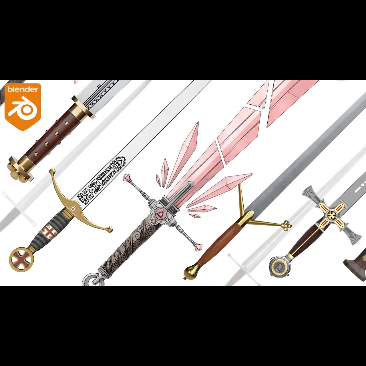 【Blender】 在搅拌机中建模任何类型”剑“通用原理,武器篇