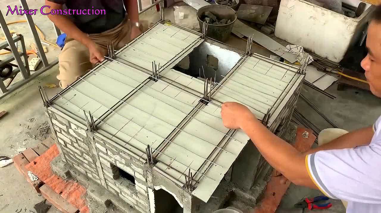 现代自建房屋面如何建筑?看看师傅混凝土钢筋模拟施工
