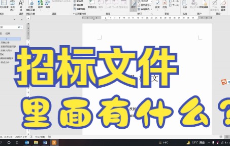 招标文件里面有什么内容?