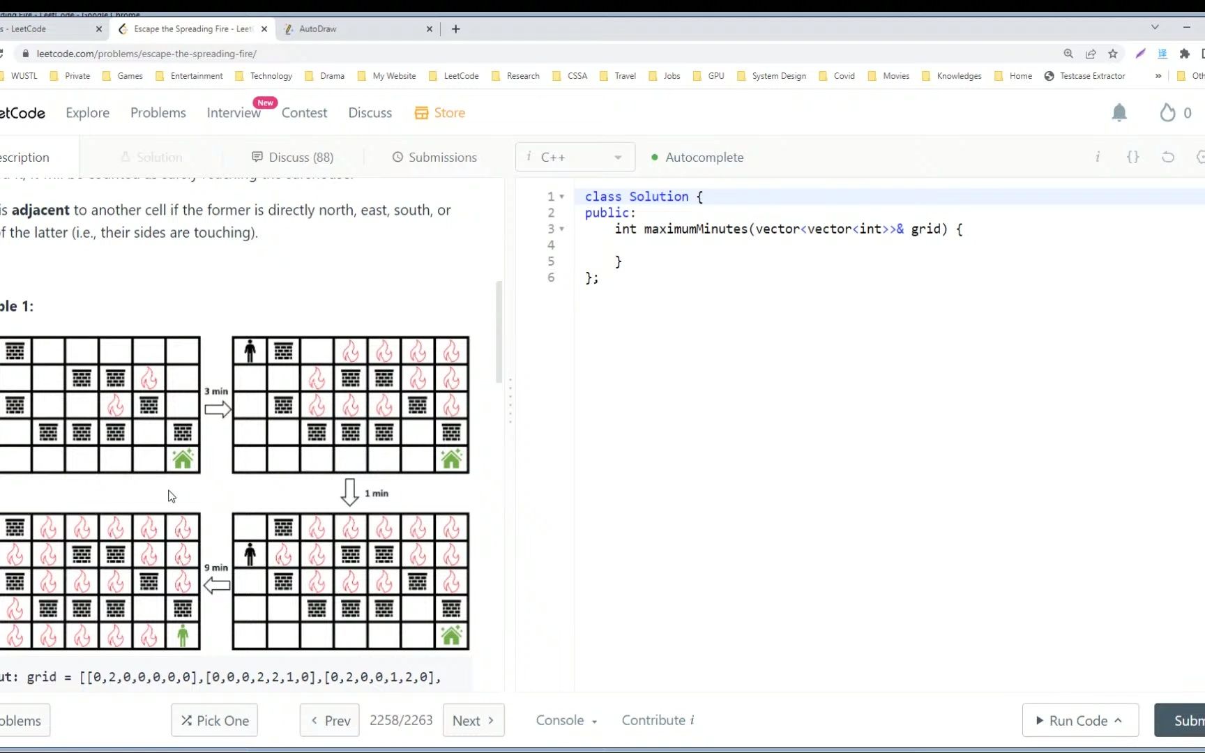 【LeetCode】2258. Escape the Spreading Fire