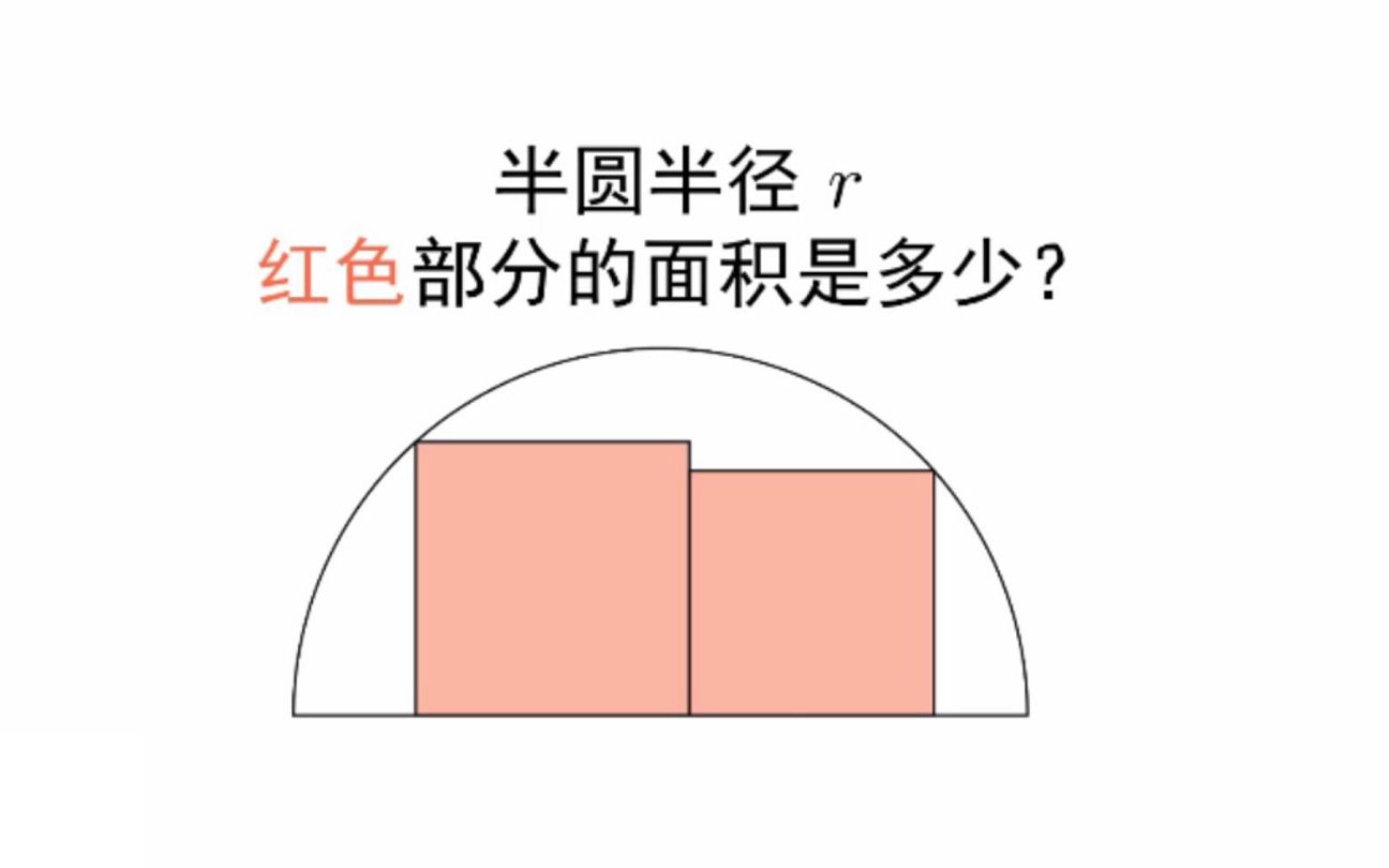 两个红色的正方形的面积总和是多少?