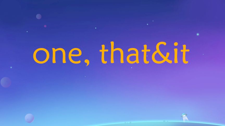 one, that和it用法的主要区别