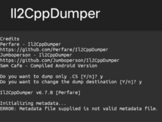 ll2CppDumper使用出现的问题讲解