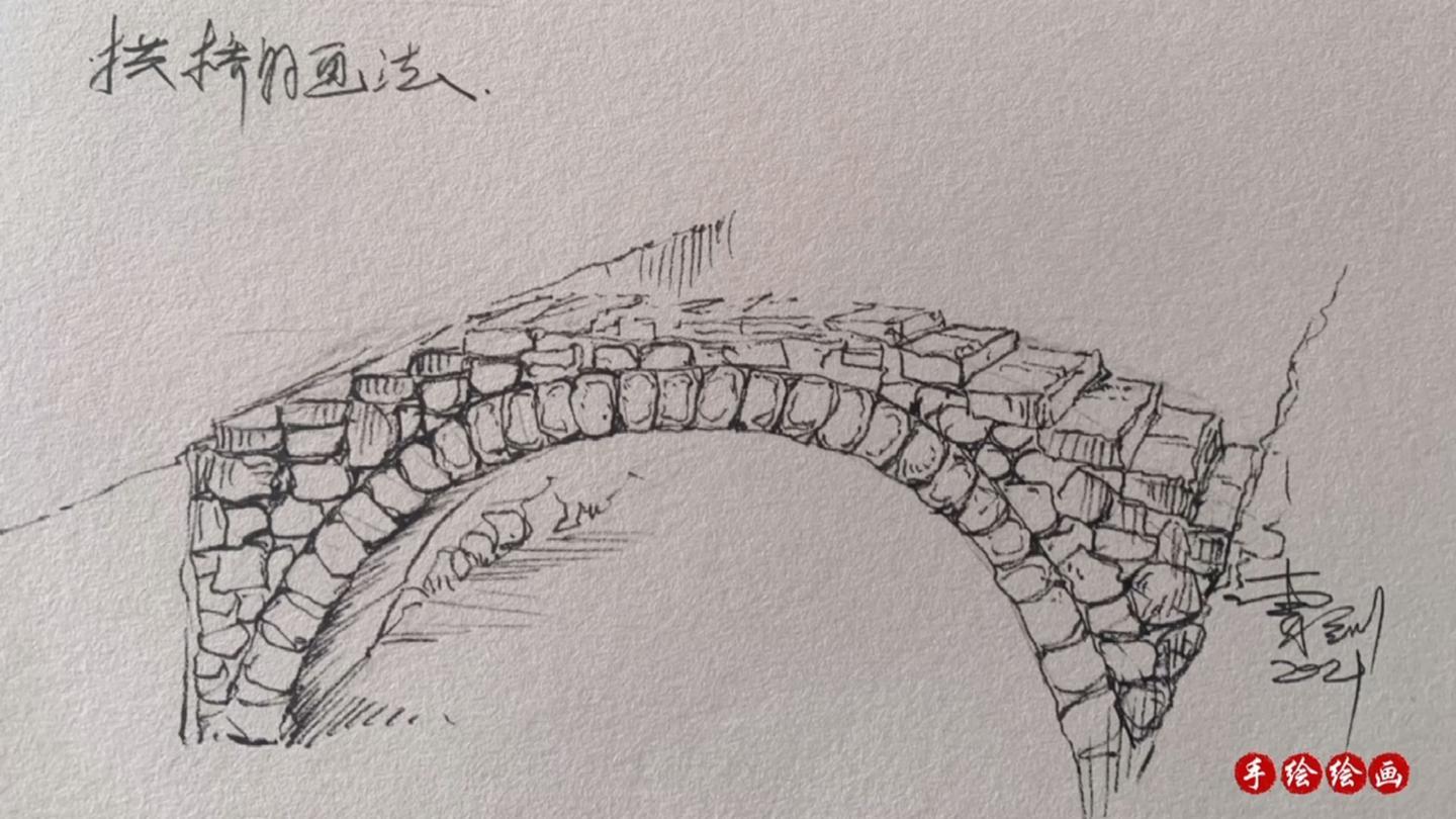 拱桥怎么画?钢笔速写入门教程,基本...