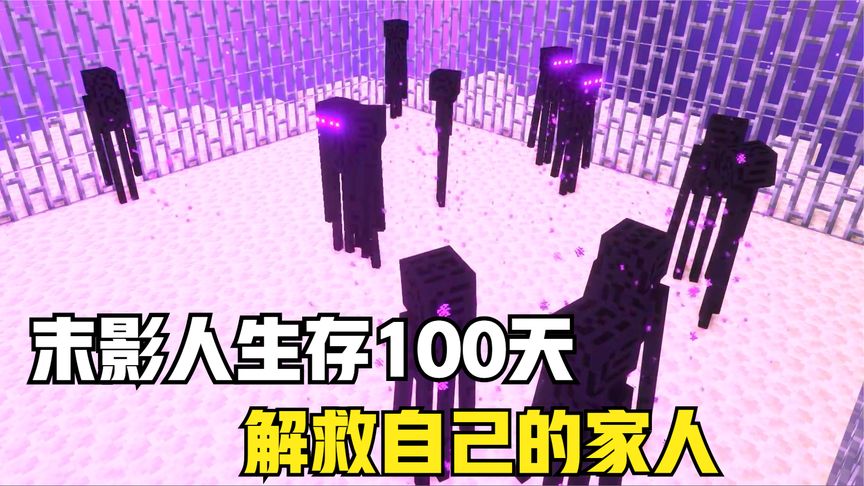 我的世界:变成末影人在MC里生存100天!解救家人(71-100)