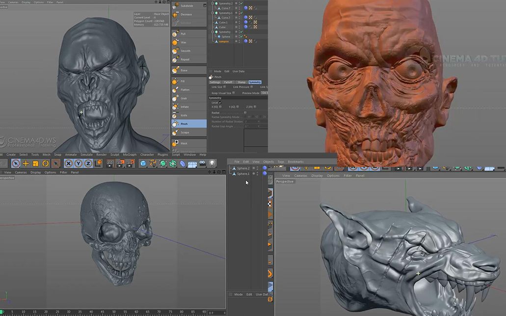 C4D雕刻技术教程——C4D的雕刻也很强大