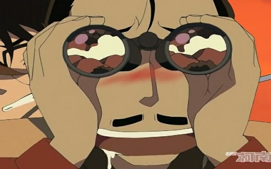 名侦探柯南,小五郎看到什么风景,拿着望远镜笑容逐渐猥琐,柯南:累死我...