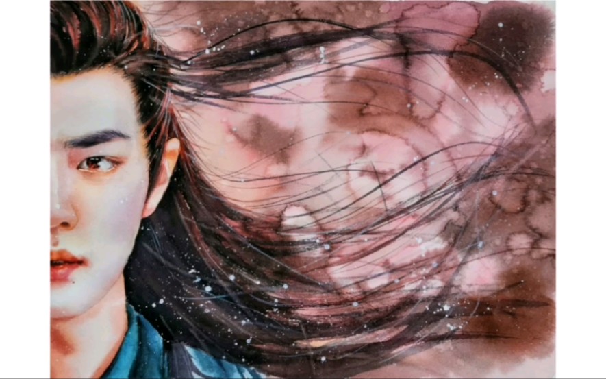 ...画了蓝湛(王一博),配一个魏无羡,一冷一暖,刚好互补,水彩人物教程-寞...