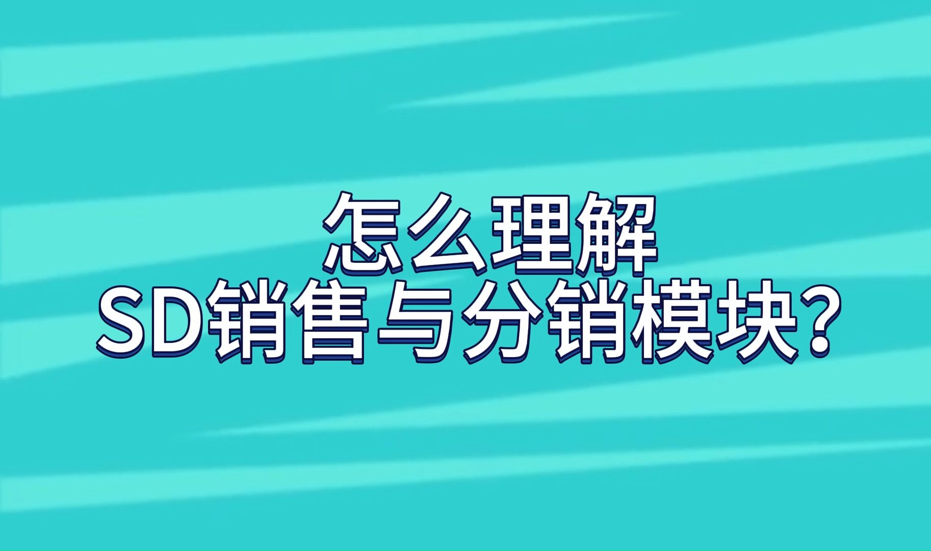 SAP SD 怎么理解销售与分销模块